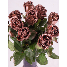 10 copper-coloured wax roses | Surprose.com